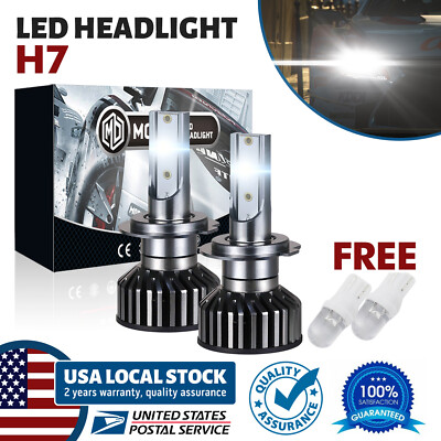 MGT LED High/Low Beam Conversion Kit H7 Bulbs Super Bright 6500K Plug ...