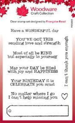 Woodware Craft COLLECTION CLEAR ACRYLIC STAMPS - LONG TAG WISHES | eBay