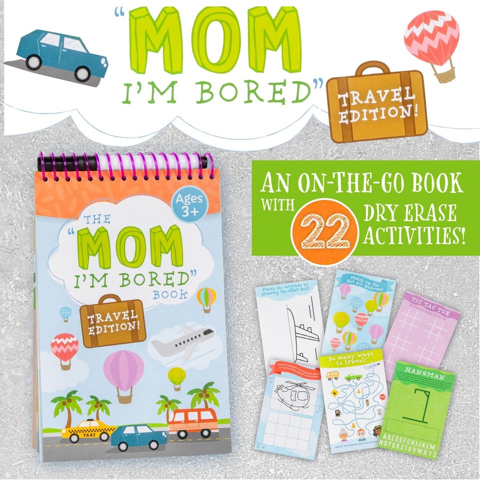 Mom, I'm Bored Children's Activity Book, Fun Reusable Dry Erase Toy ...