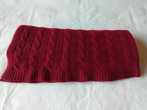 RH Restoration Hardware 100% Cashmere Cable Knit Throw Blanket 50”x64 ...