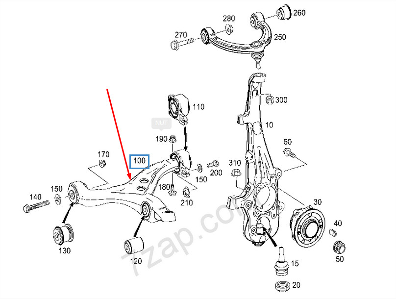 MERCEDES-BENZ M-CLASS W166 FRONT LEFT LOWER CONTROL ARM A1663300107 NO ...