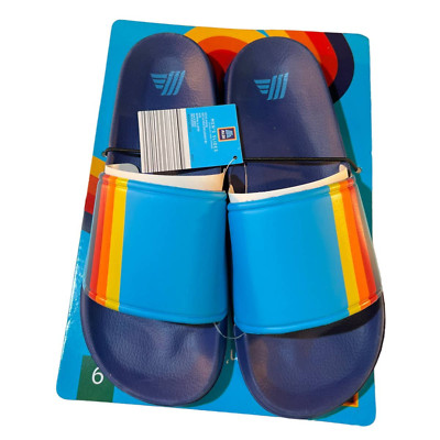 Aldi Navy/Rainbow Blue Slides - Size 10 | eBay