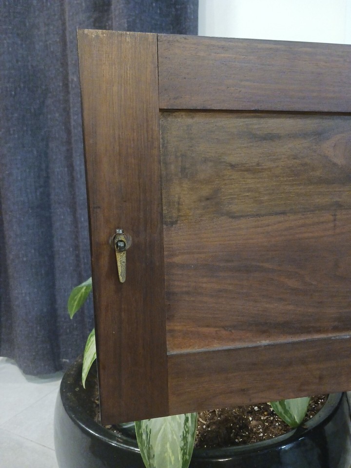 Walnut Antique Sideboard Buffet Cabinet 2 Doors With Lock On Casters | eBay