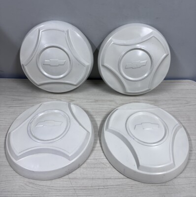 Rare 10" -*1960's White Chevy P/U (4 Qty) HubCaps From A Collectors ...