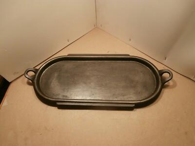 Vintage cast iron skillet/Griddle #7 double handle gate mark 16" long ...