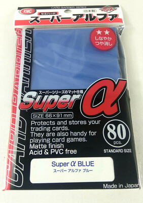 80 KMC Super Alpha Blue Card Sleeves 66x91mm Magic MTG YuGiOh Pokemon ...