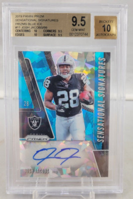 2019 Panini Prizm Sensational Signatures Josh Jacobs Blue Ice RC Auto ...