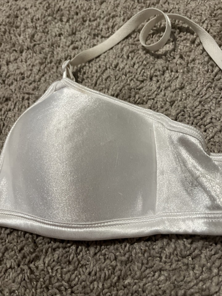 Vintage Women’s VASSARETTE White Satin Nylon Wirefree Silky Shiny Bra ...