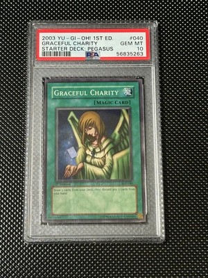 YUGIOH PSA 10 2003 Graceful Charity SDP-040 Super Rare 1st Edition ...