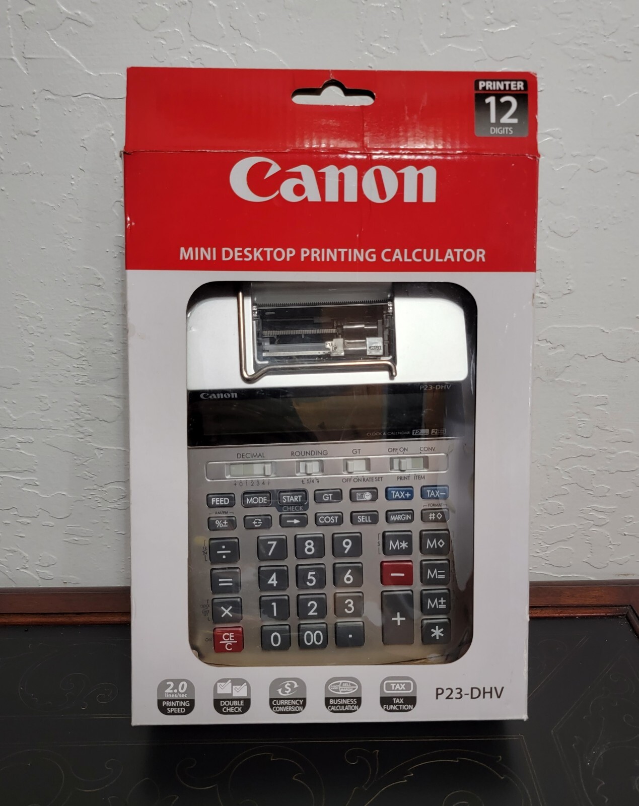 Canon P23-DHV 12-Digit Desktop Color Printing Calculator Clock ...