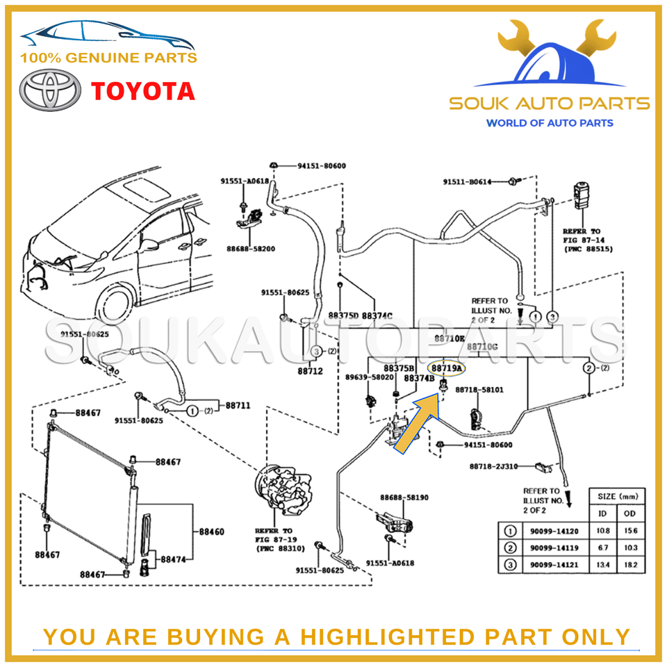 88719-33020 Genuine Toyota SENSOR, AIRCONDITIONER PRESSURE 8871933020 ...
