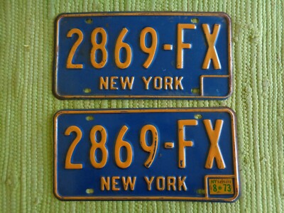 1966 67 68 69 70 71 72 w/73 Reg New York License Plate Pair NY Tag 2869 ...