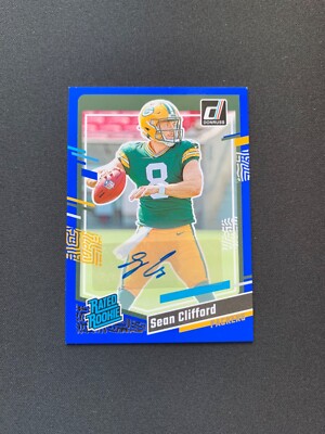 2023 Donruss Rated Rookie Sean Clifford Auto #338 BLUE PARALLEL PACKERS ...