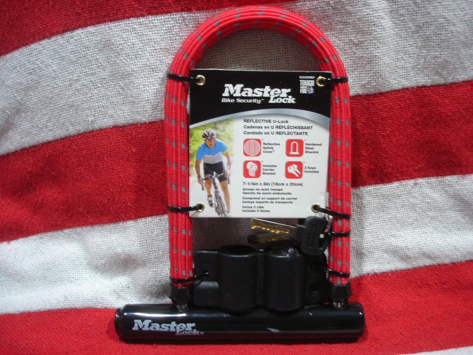 NEW MASTER LOCK BIKE SECURITY REFLECTIVE 2 KEYS WITH CARRIER BRACKET | eBay