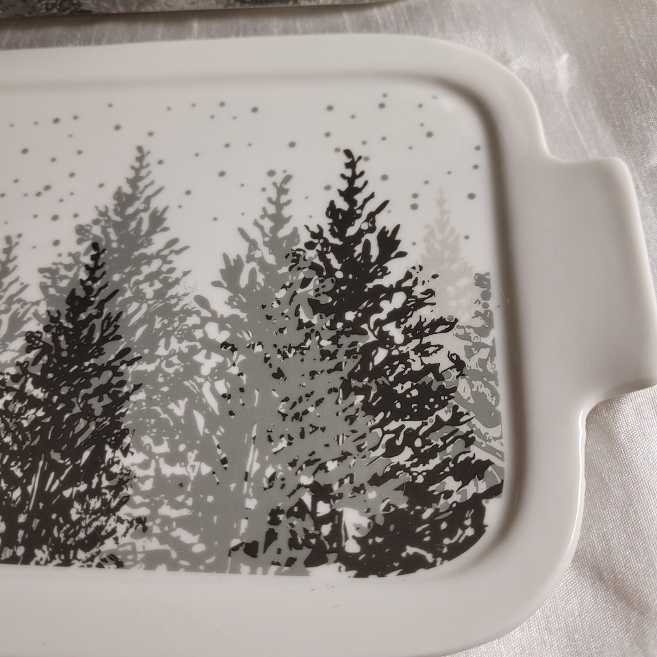 Snow on the Forest Casserole Dish W/Extra Lid “Grace Pantry” | eBay
