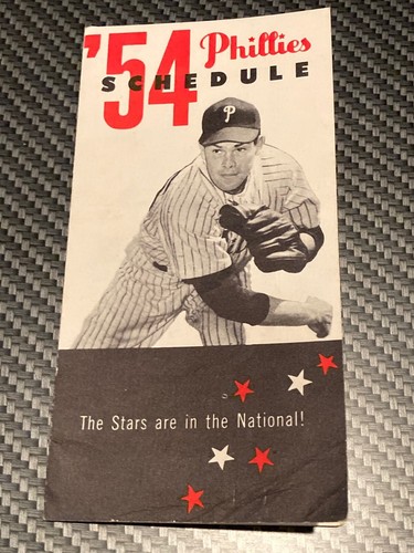 1954 Philco Philadelphia Phillies/A's Pocket Foldout Home Away Schedule ...