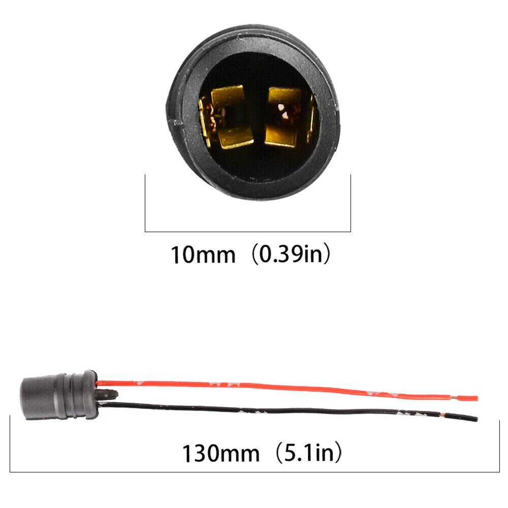 2Pcs Universal Pigtail Wiring Female Socket W5W Harness Front Side ...