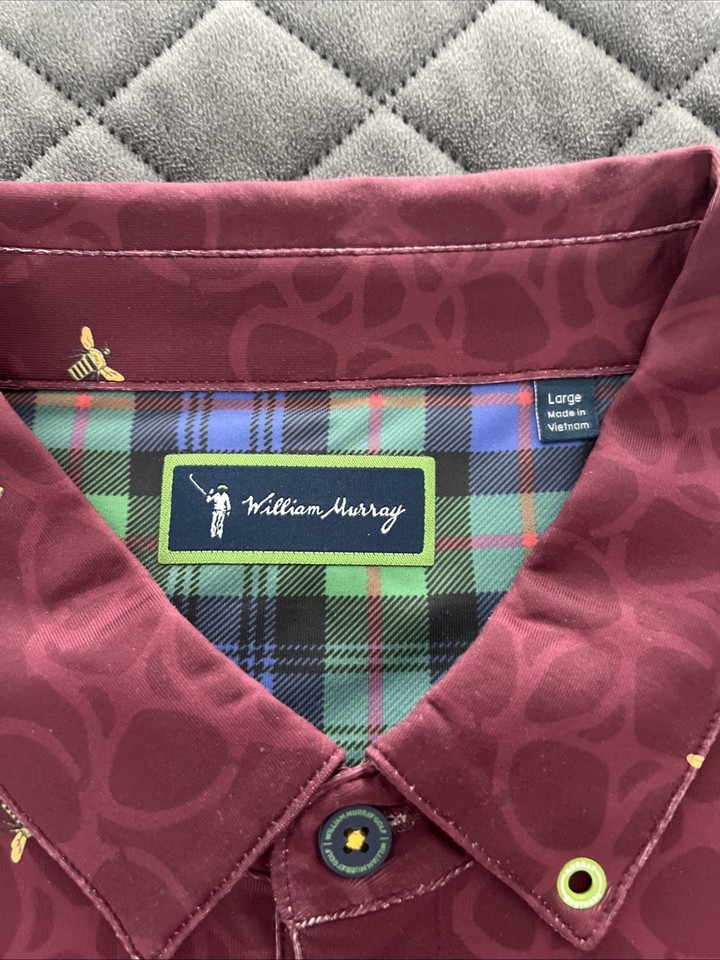 Never Worn William Murray golf Polo. Size Large. Maroon Color | eBay