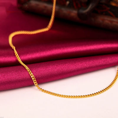 New Hot Solid Pure 20k 20ct Yellow Gold Chain Women's Curb Link ...
