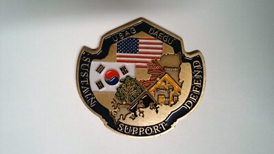 CHALLENGE COIN USAG DAEGU SUSTAIN SUPPORT DEFEND CAMP WALKER CAMP HENRY ...