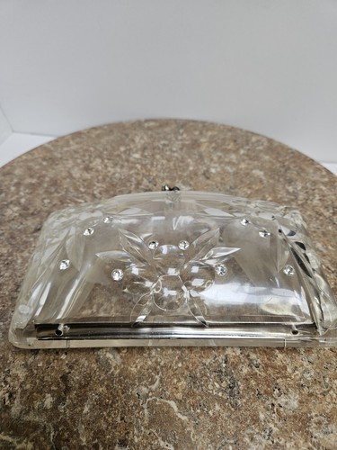 1940s Clear Lucite & Rhinestone Embellished Clutch Purse | eBay
