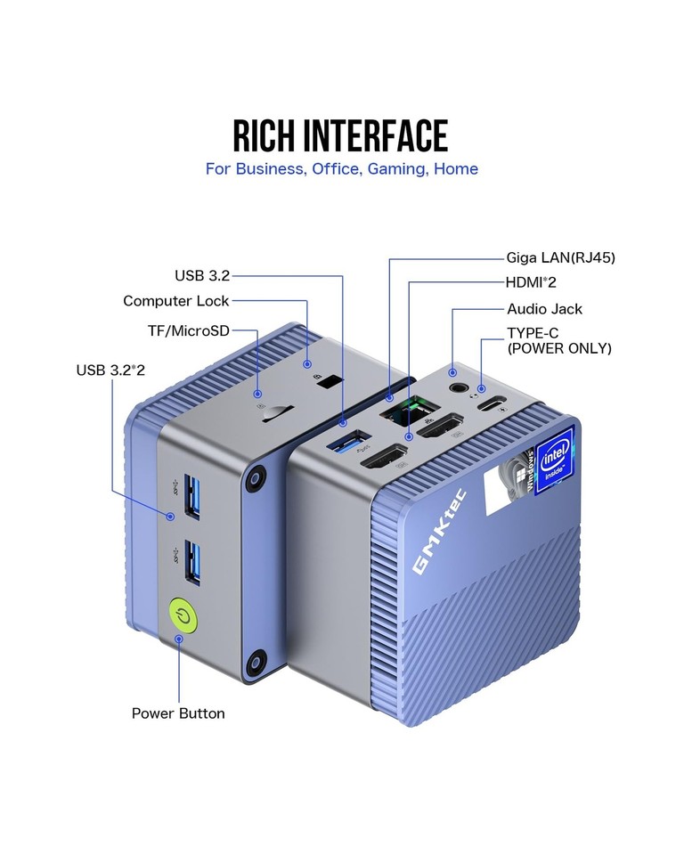 GMKtec Mini PC N97 Preinstalled Windows 11 Pro, G5 Micro Desktop ...