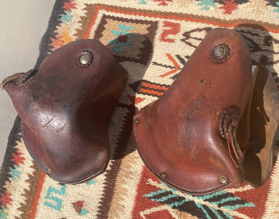 Tapaderos - Brown Leather - 3" neck - Quality USA Shop Made Taps for ...