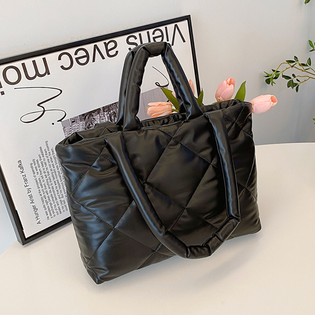 Women Padded Diamond Lattice Bag Large Capacity Ladies Daily Commute ...