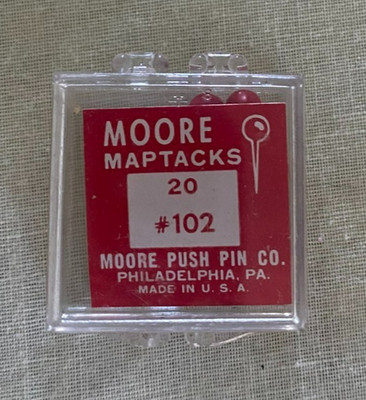Moore Metal Maptacks Vintage 8 Pushpins Red #102 | eBay