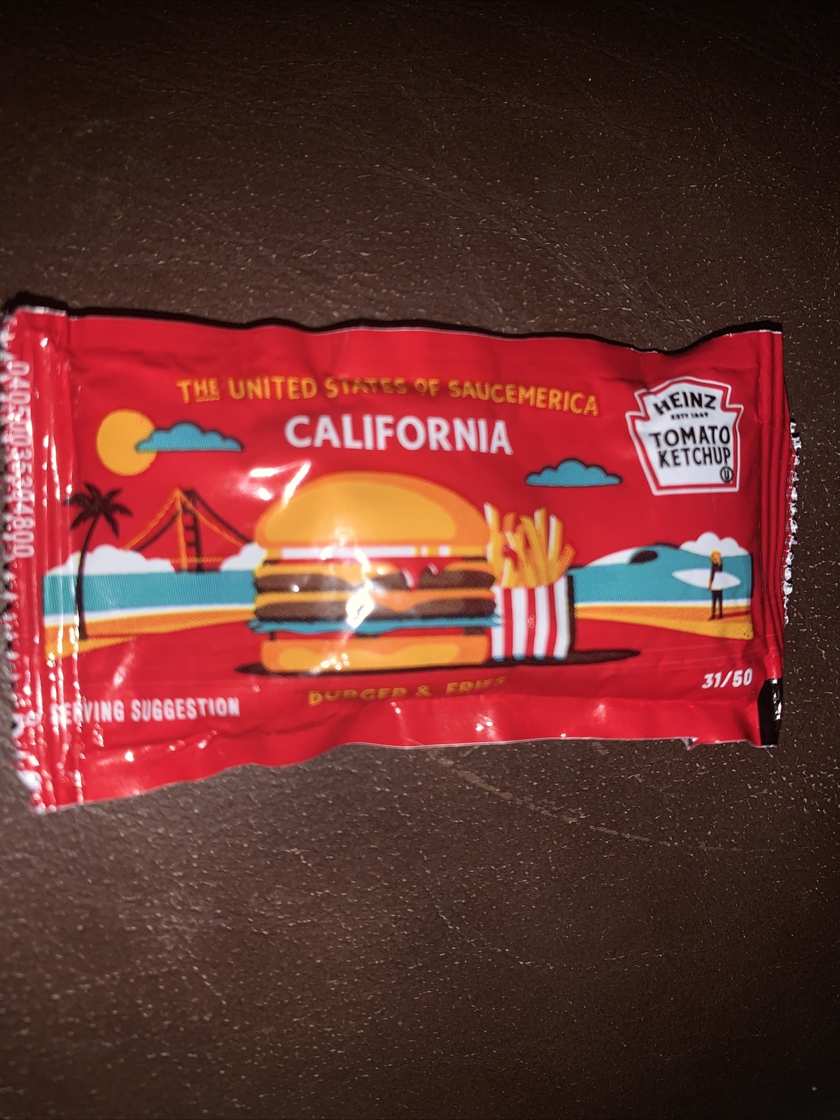 1 RARE Heinz Ketchup Packet: United States of Saucemerica: California ...
