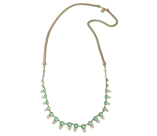 ANNE KLEIN Cobra chain w green drops necklace | eBay