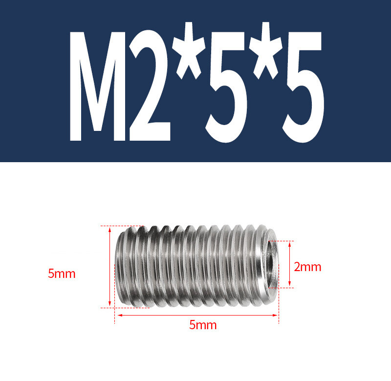 M2 to M5 Metric Male Female Thread Reducer Fitting Inserts Adapter ...