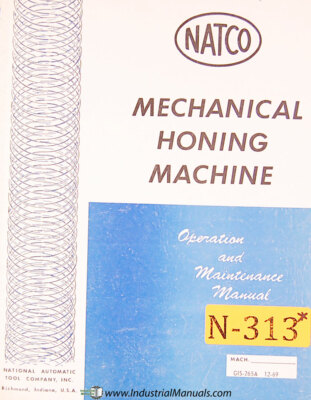 Natco Mechanical Honing Machine Operations and Maintenance Manual | eBay