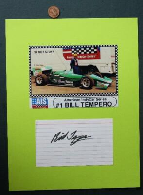 CART & Indy 500 Driver Bill Tempero signed autographed Card & photo set ...