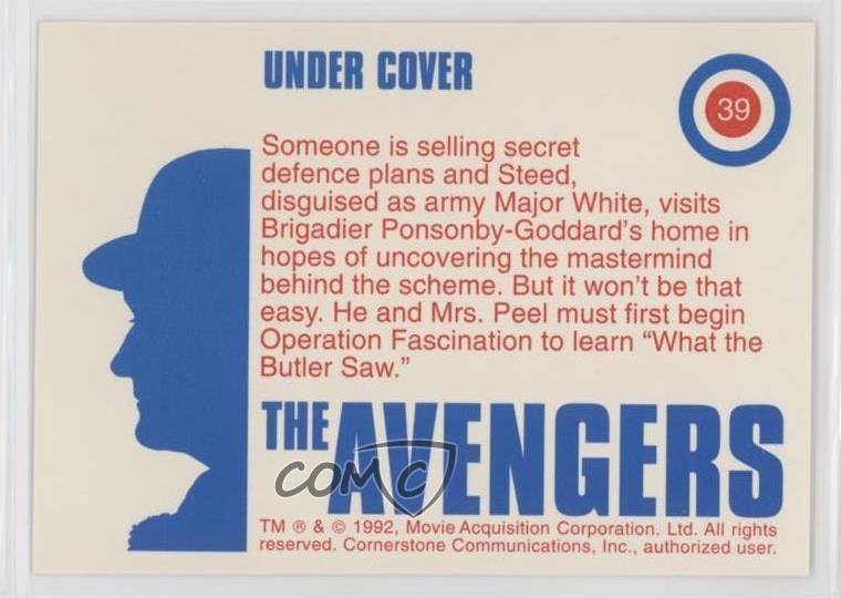 1992 Cornerstone The Avengers In Color Series 1 Under Cover #39 1i8 | eBay