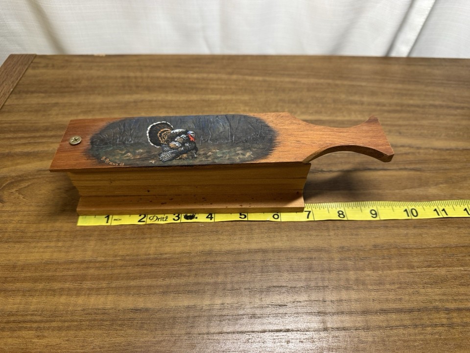 Hand Painted Box Turkey Call - 2001 B. BRAWN - Painted Turkey Box Call ...