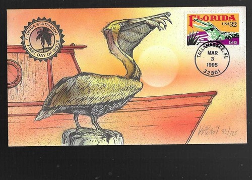 US FDC FIRST DAY COVER # 2950 FLORIDA 1995 HAND PAINTED BY BEVEL | eBay