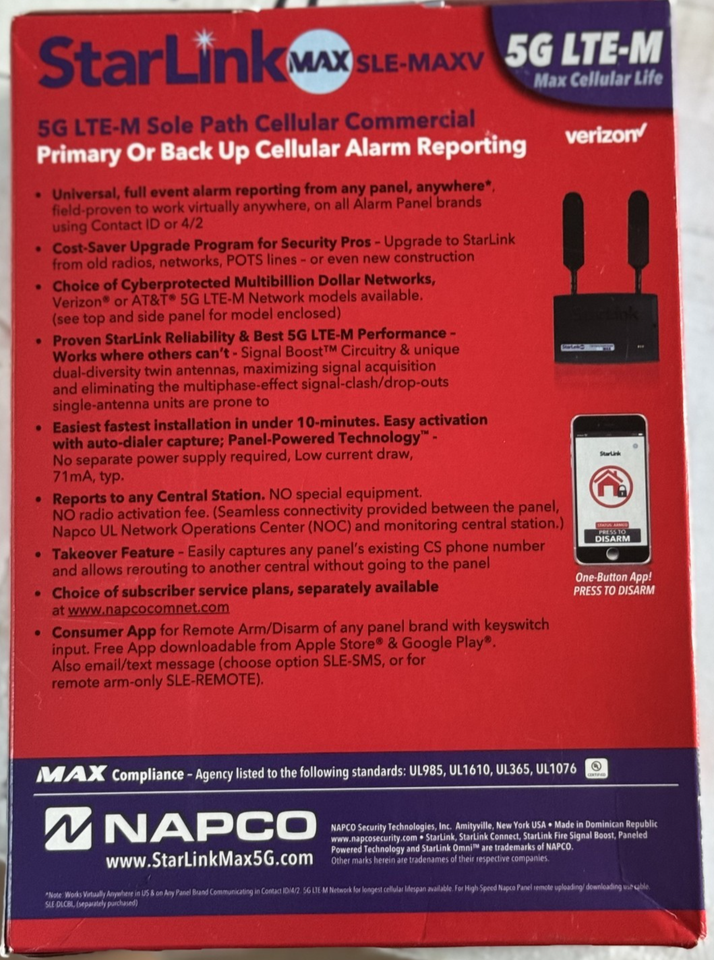Napco StarLink Max 5G LTE-M (for Verizon) Brand New & Sealed! | eBay