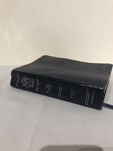 Zondervan NIV Study Bible Bonded Leather Words Of Christ In Red Indexed ...