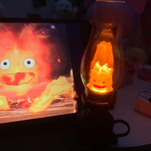 Howl's Moving Castle Calcifer Night Light Desktop Lamp Anime Figure ...