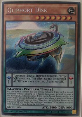 YuGiOh Qliphort Disk Secret Rare 1st Edition NECH-EN024 | eBay