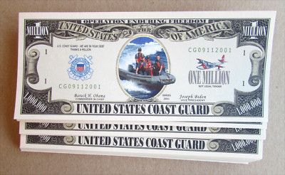 LOT OF 10 USCG COAST GUARD MONEY MILLION DOLLAR BILLS FREE SHIPPING | eBay