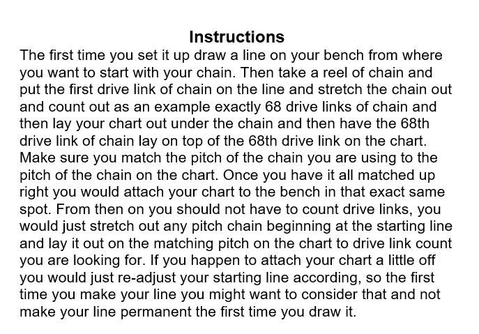 ARCHER BENCH CHAINSAW CHAIN MEASURING CHART SCALE DRIVE LINK COUNTER | eBay