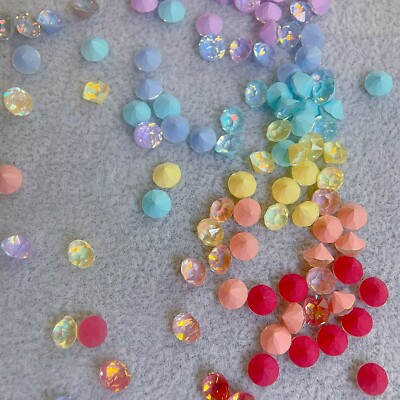 100 PCS K9 Glass Crystal Nails Accessories 6mm Round Rhinestone ...