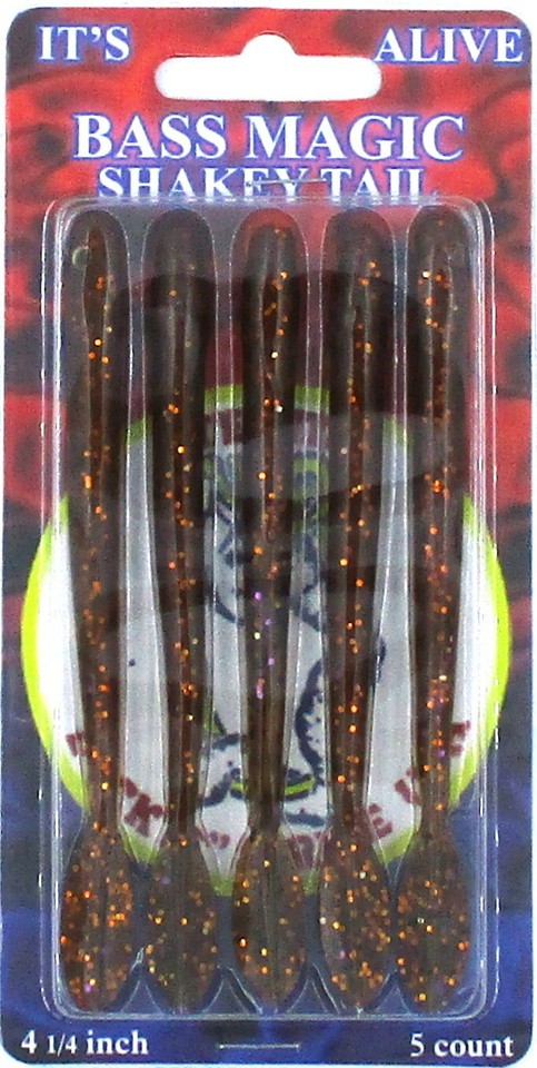 (6) Packs Luck E Strike Bass Magic 4" Shakey Tail Swim Bait Pump Narrow HD New | eBay