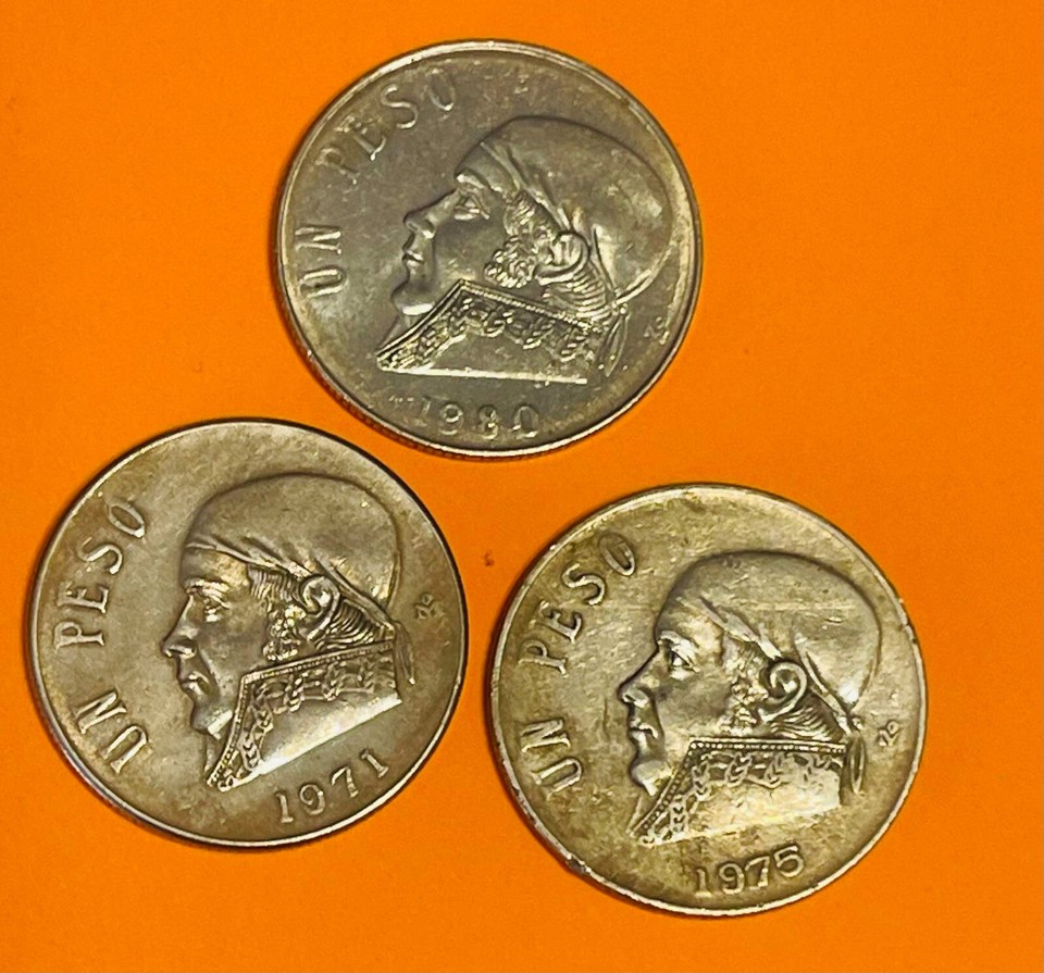 3-LARGE SILVER MEXICO UN PESO COINS! UN Silver PESO MEXICAN COIN | eBay