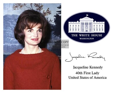 FIRST LADY JACQUELINE KENNEDY WHITE HOUSE SEAL AUTOGRAPHED 8X10 PHOTO ...
