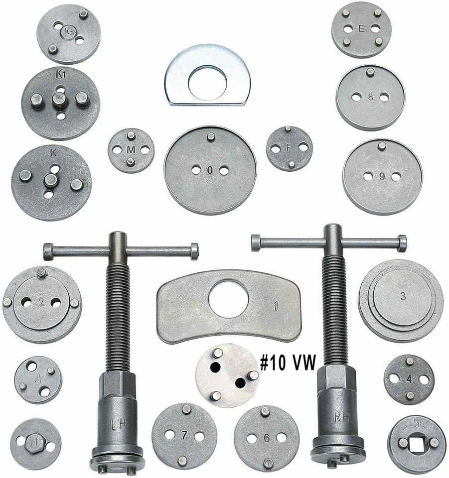 22PC Pro Disc Brake Caliper Compressor Rewind Wind Back Tool Set Piston ...