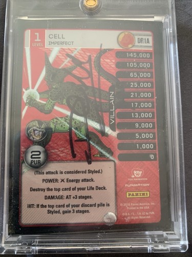 Cell English Voice Actor Dameon Clarke Signed Panini Z Dragon Ball Card ...