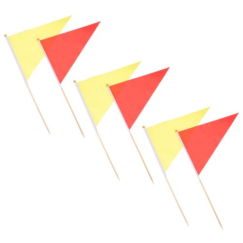 6Pcs Lawn Mark Flags Construction Marker Triangle Flags Site ...